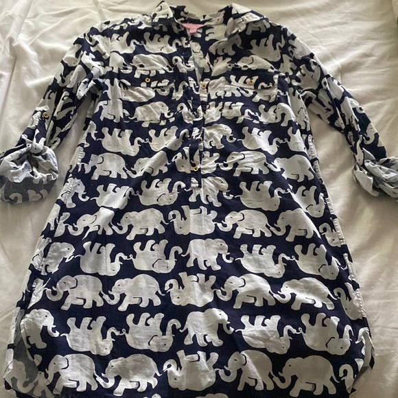 Lilly Pulitzer | Dresses | Xs Lilly Pulitzer Navy Elephant Cover Up ...